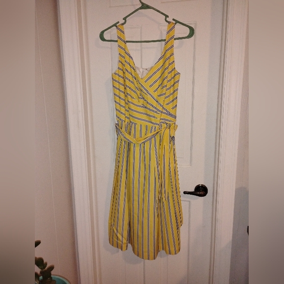 Talbots | Dresses | Vtg Talbots Yellow Striped Wrap Dress | Poshmark